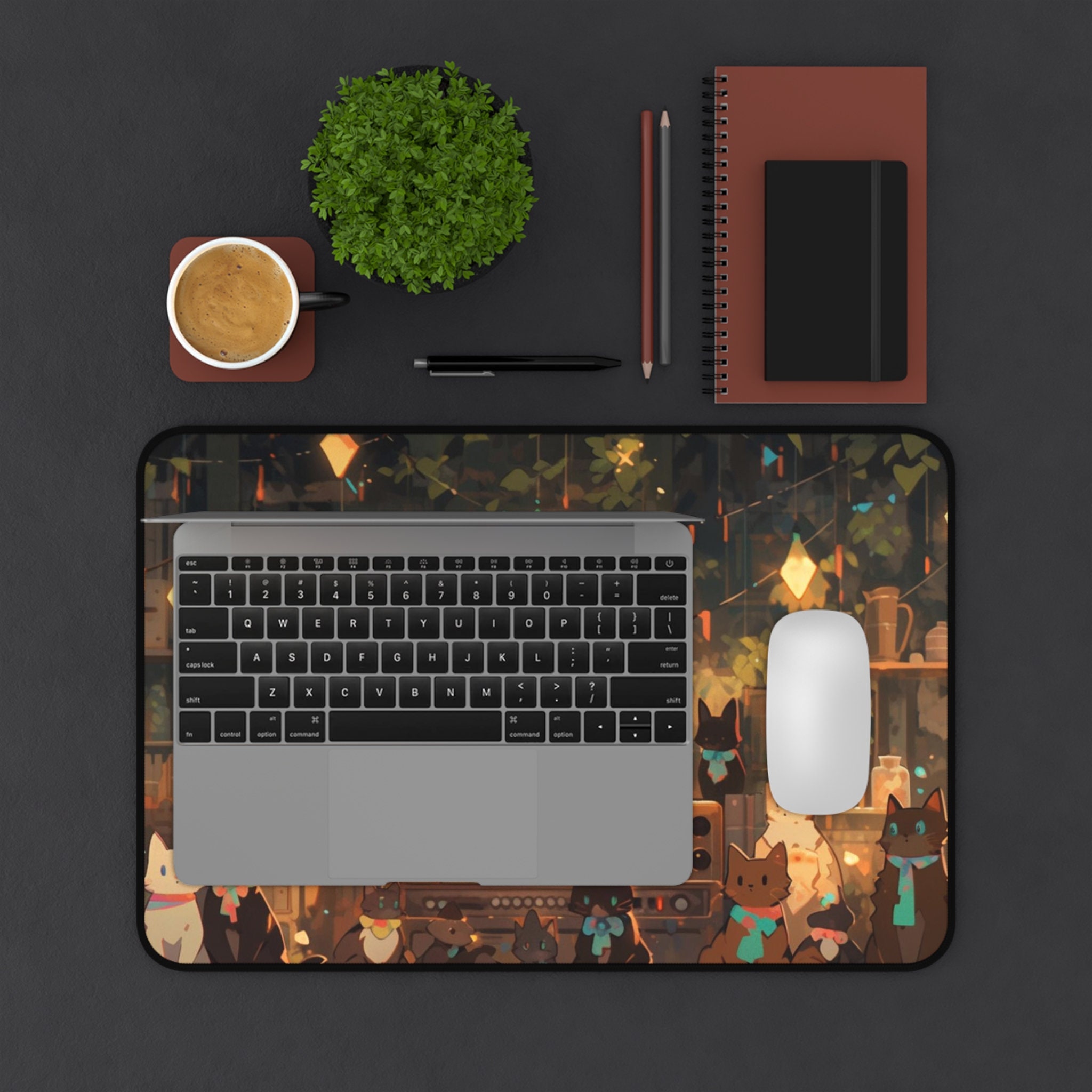 Cute Kawaii Cat Party Desk Mat Gaming Mouse Pad Large - Etsy