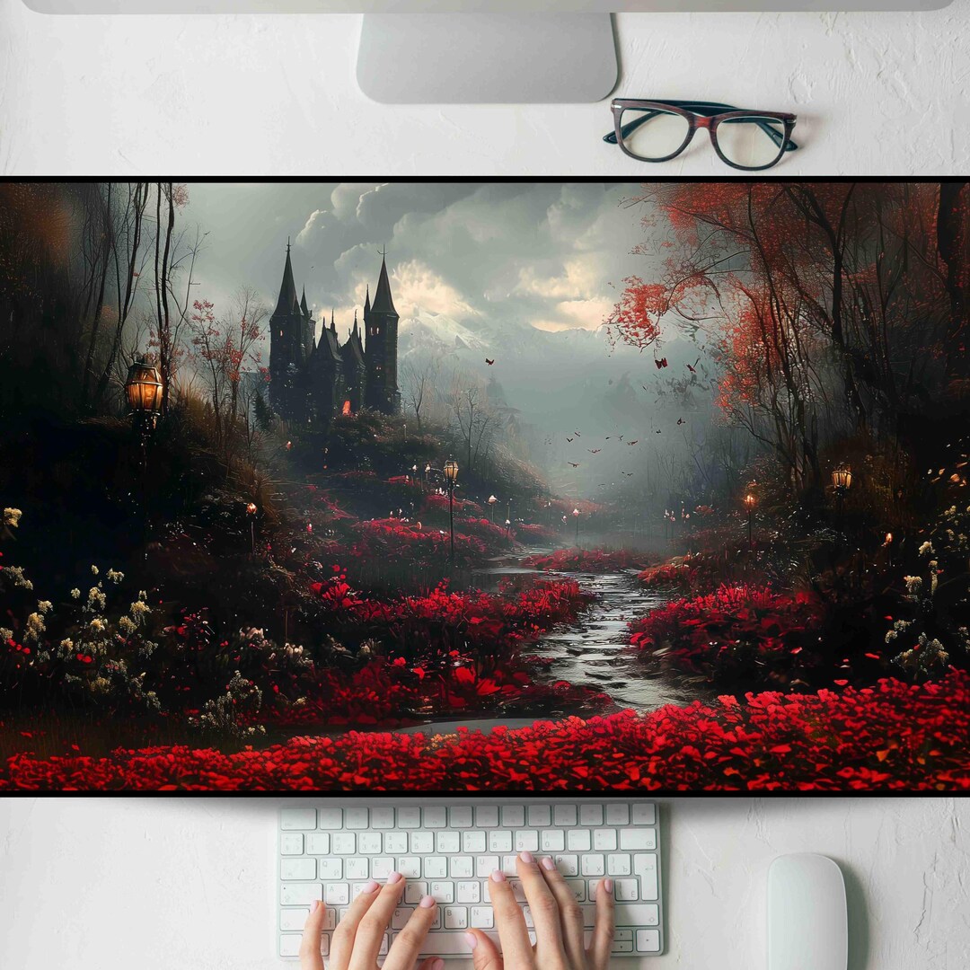 Scarlet Forest and Dark Castle Desk Mat, Gaming Mouse Pad, Large ...