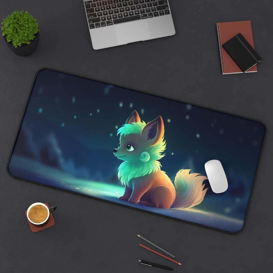 Cute Fox Vulpix Inspired Desk Mat Gaming Mouse Pad Large - Etsy