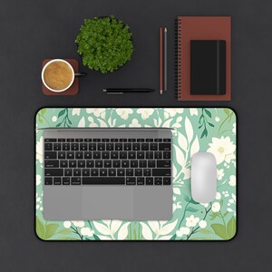 Minimalist Simple Floral Pattern Desk Mat Gaming Mouse Pad Large ...