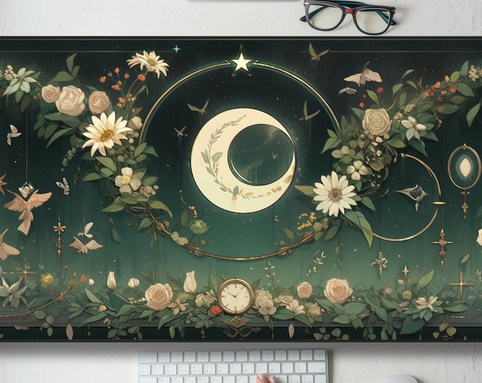 Tarot Cards Desk Mat, the Sun the Moon the Star, Earthy Boho Mouse Pad ...