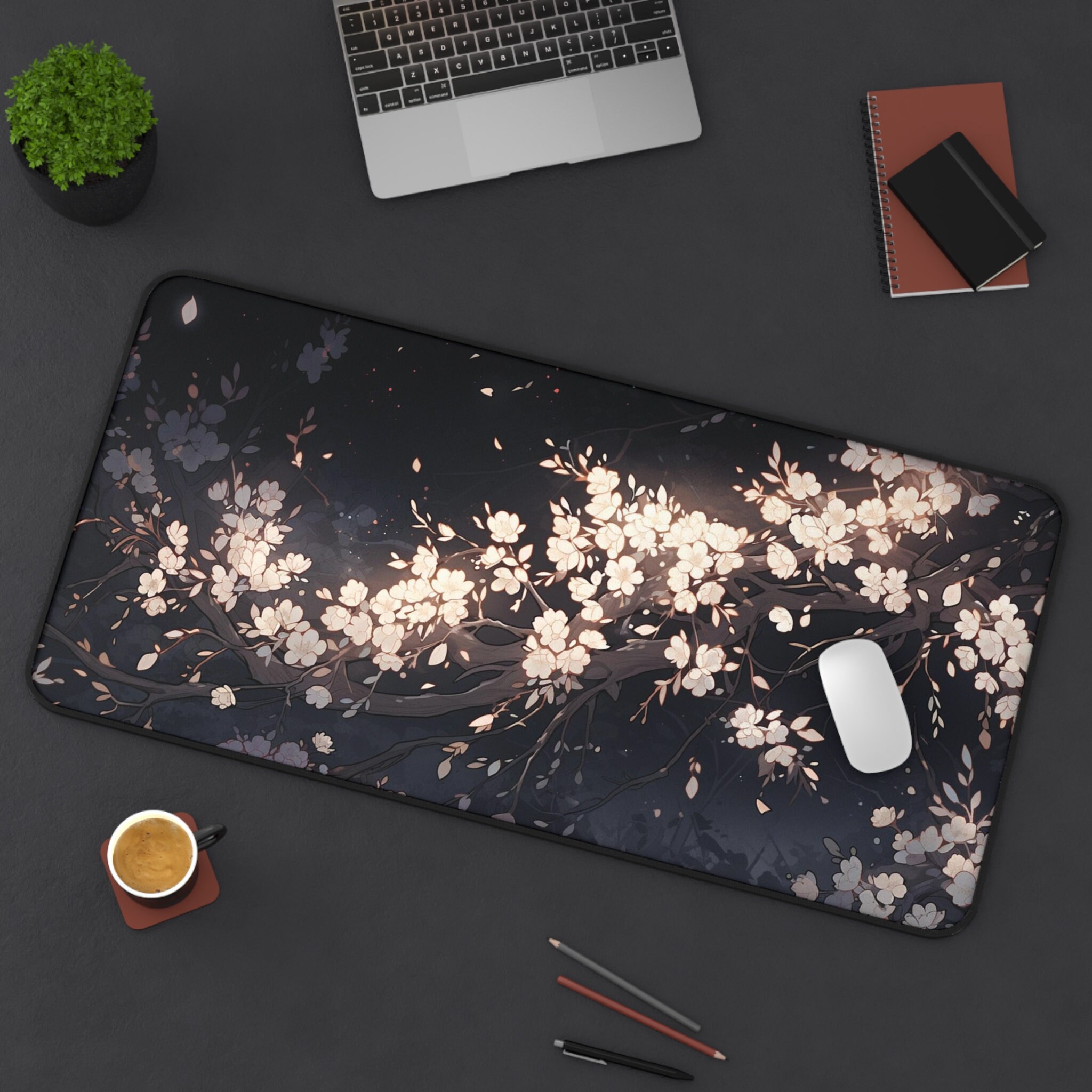Glowing Cherry Blossom Tree Desk Mat Gaming Mouse Pad Large - Etsy