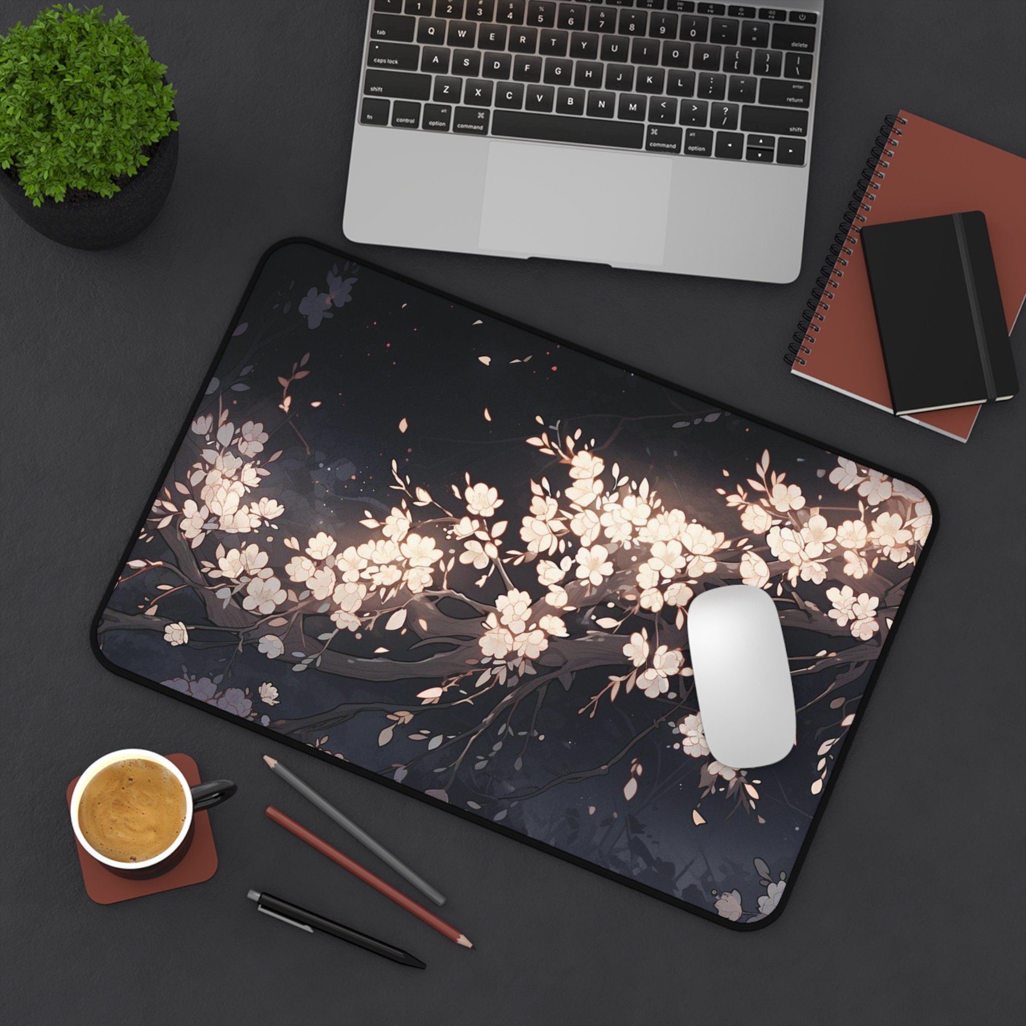 Glowing Cherry Blossom Tree Desk Mat Gaming Mouse Pad Large - Etsy