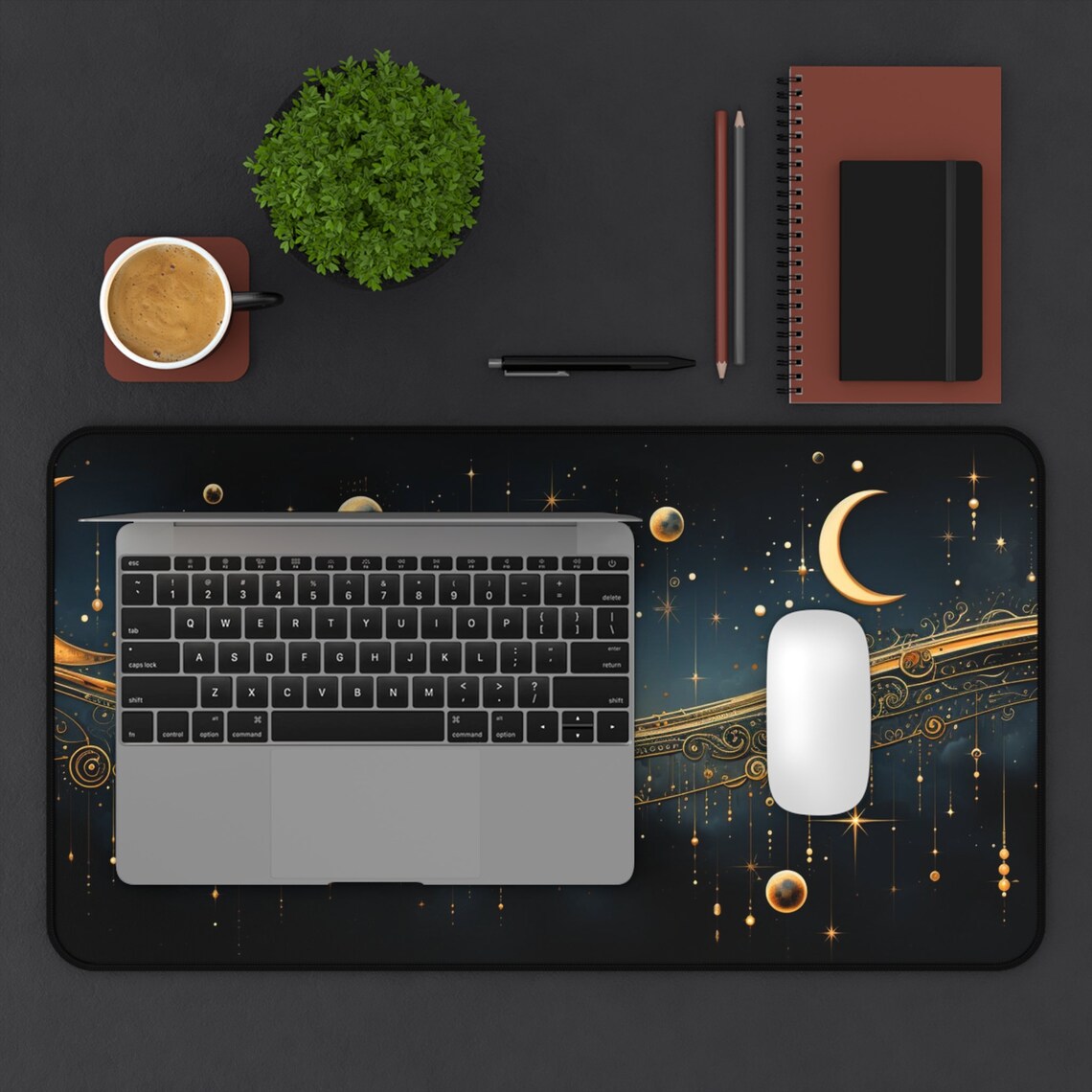 Unique Gold and Blue Celestial Desk Mat Gaming Mouse Pad Large - Etsy