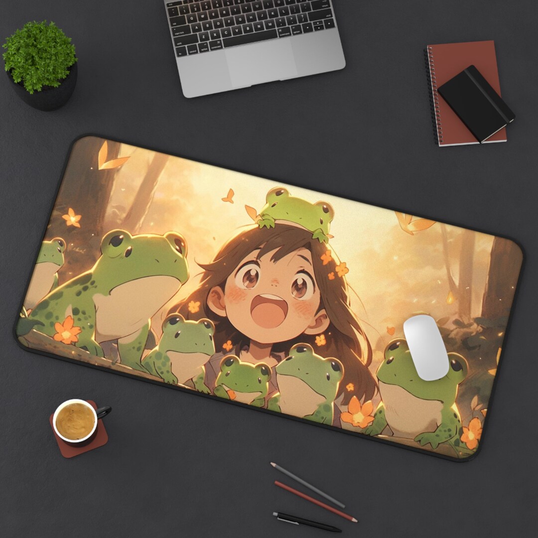 Cute Anime Kawaii Frogs Desk Mat Gaming Mouse Pad Large - Etsy