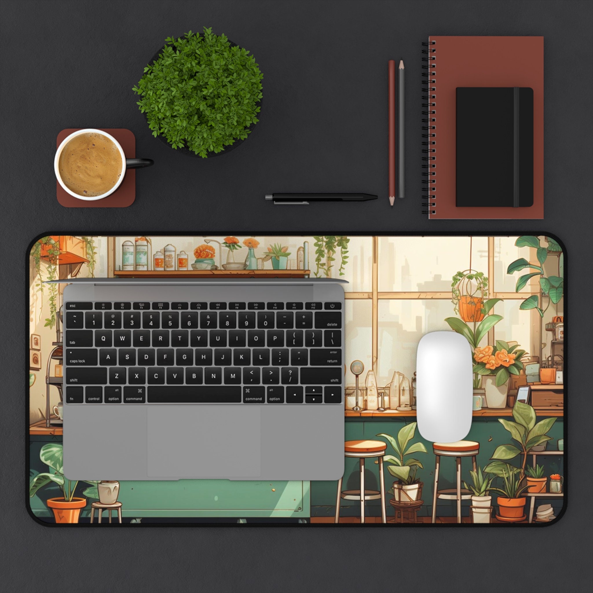 Lo-fi Anime Coffee Shop Bakery Desk Mat Gaming Mouse Pad Large - Etsy