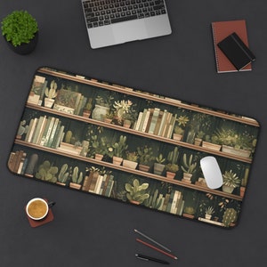 Kawaii Plant N Book Shelf Desk Mat Gaming Mouse Pad Large Mousepad, MTG ...
