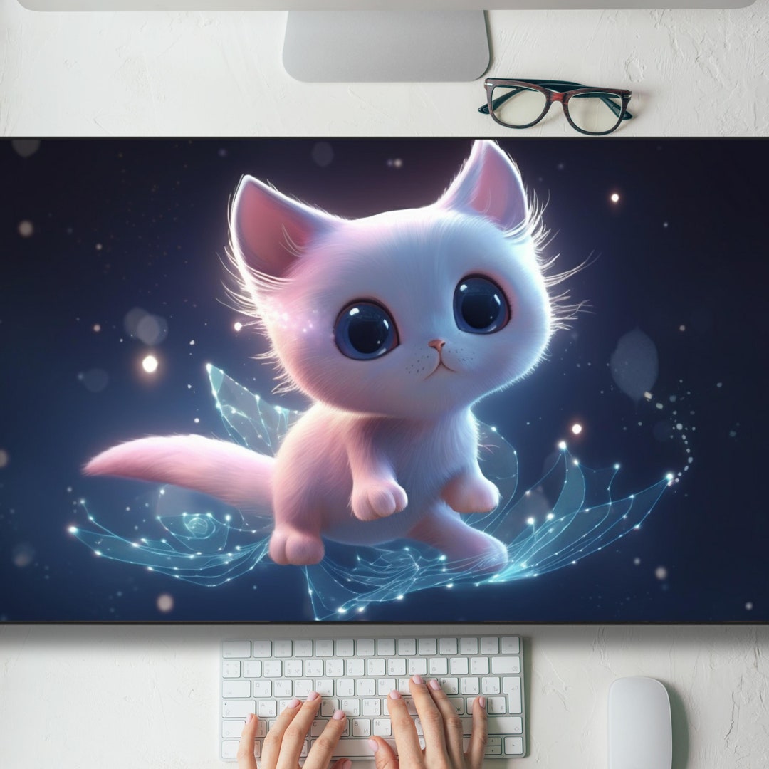 Cute Baby Mew Inspired Desk Mat Gaming Mouse Pad Large Mousepad - MTG ...