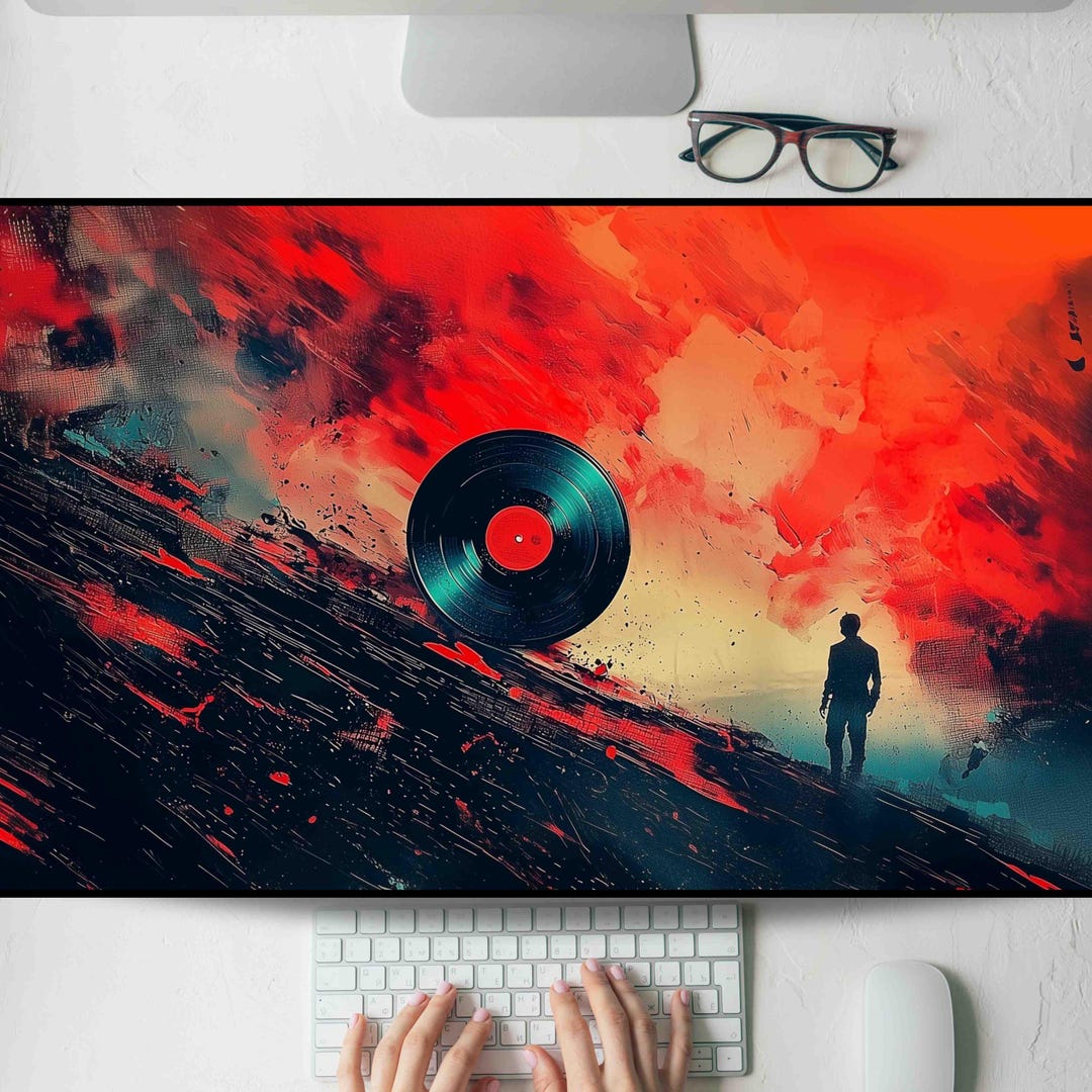 Red Sky Vinyl Wanderer Desk Mat, Gaming Mouse Pad, Large Mousepad ...