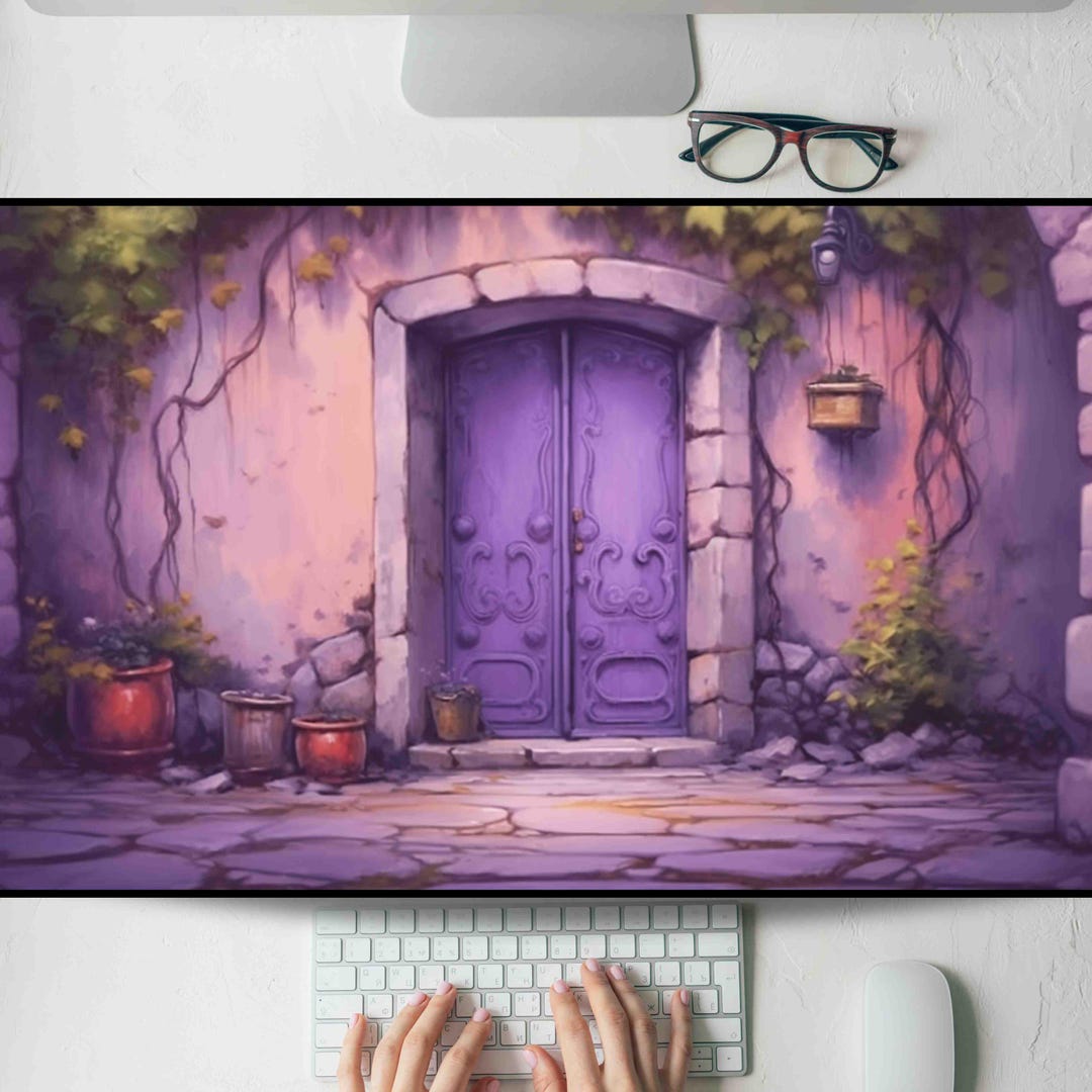Lavender Door in Ivy Stone Desk Mat, Gaming Mouse Pad, Large Mousepad ...