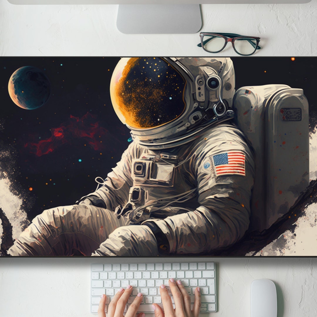 Awesome Astronaut in Outer Space Desk Mat Gaming Mouse Pad Large ...