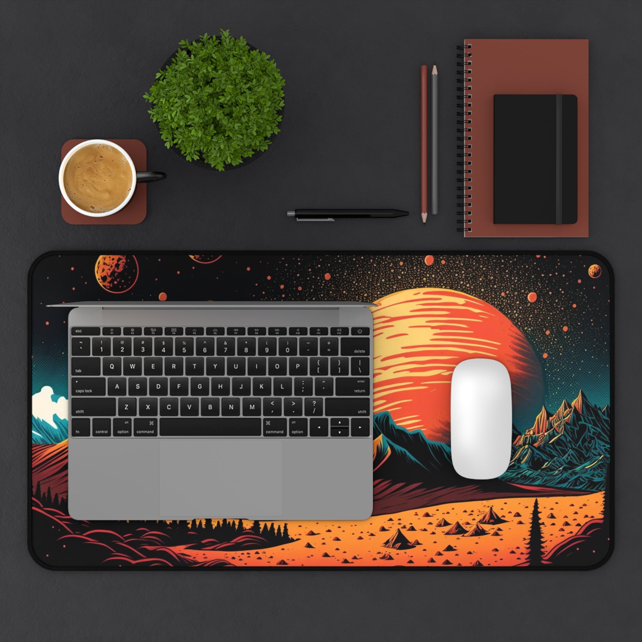 Simple Outer Space Giant Planet Desk Mat Gaming Mouse Pad Large ...