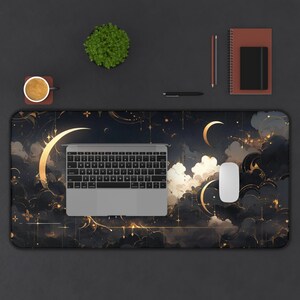 Lo-fi Celestial Cresent Moons Desk Mat Gaming Mouse Pad Large Mousepad ...