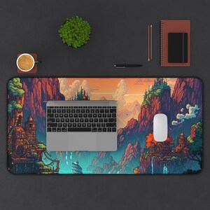 8-bit Mystical Island Desk Mat Gaming Mouse Pad Large Mousepad With MTG ...