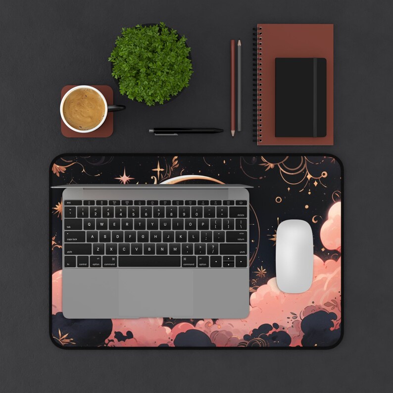 Kawaii Celestial Cresent Moon Desk Mat Gaming Mouse Pad Large Mousepad ...