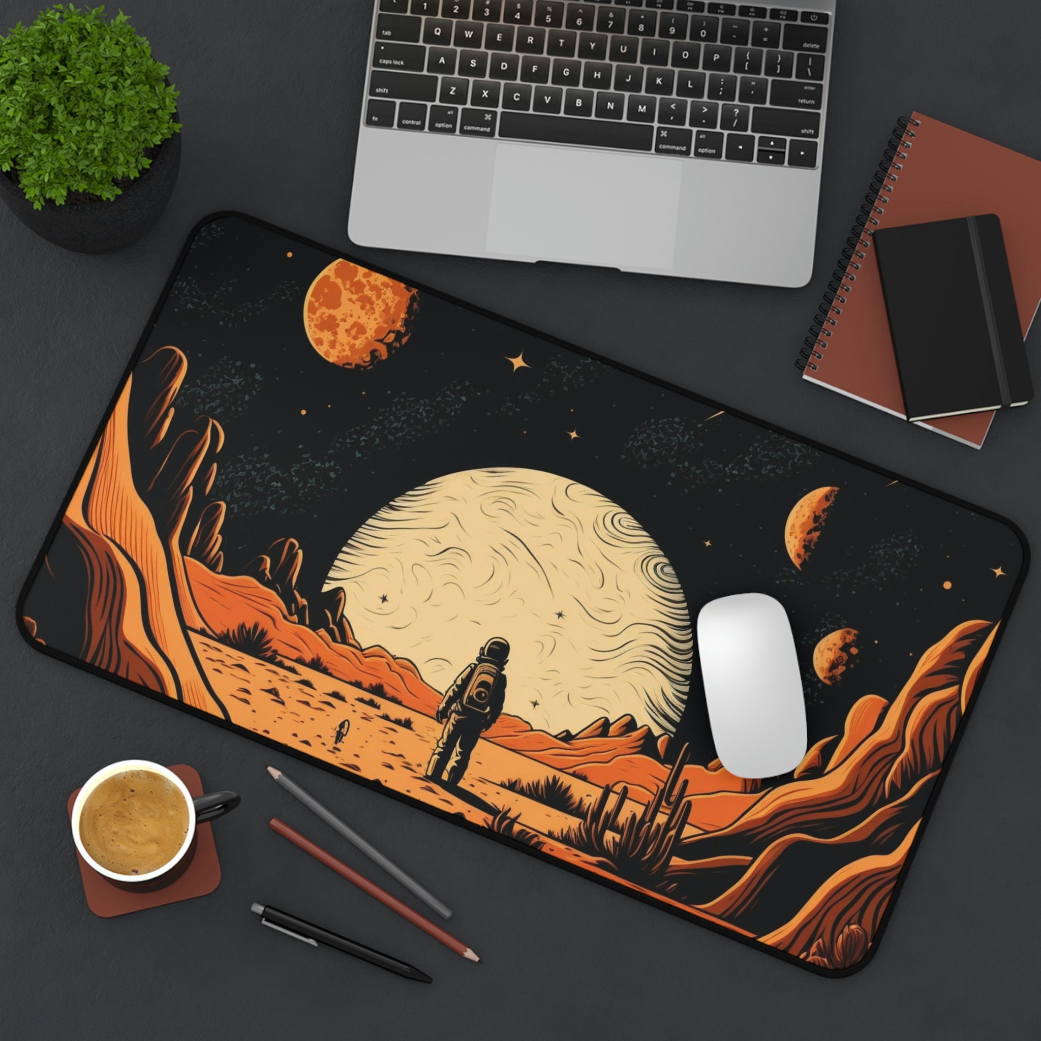 Awesome Outer Space Exploration Design Mouse Pad Unique Gaming Desk ...