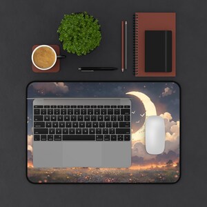 Beautiful Field Large Crescent Moon Desk Mat Gaming Mouse Pad Large ...