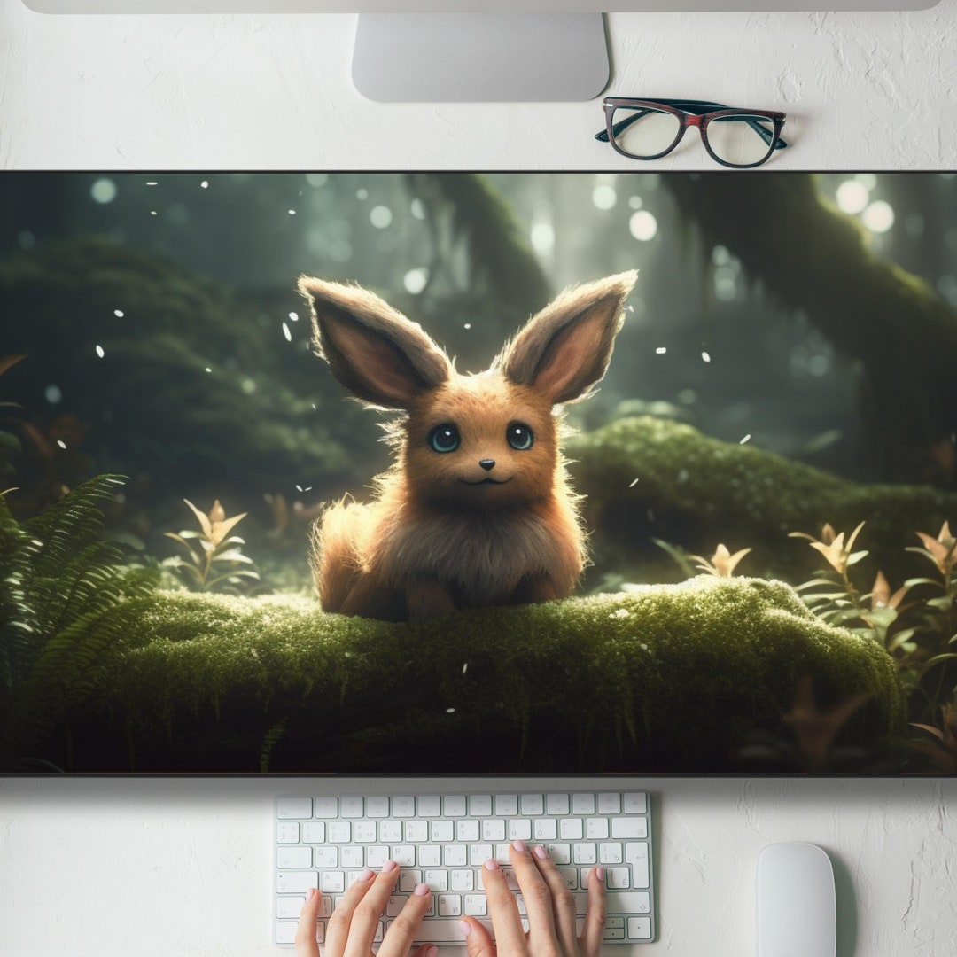 Cute Magical Eevee Inspired Desk Mat Gaming Mouse Pad Large Mousepad ...