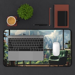 Awesome Large Window Scene Over Looking City Desk Mat Gaming Mouse Pad ...