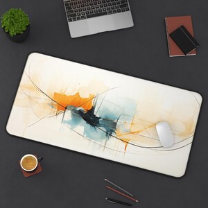 Minimalist Abstract Wave Design Desk Mat Gaming Mouse Pad Large ...