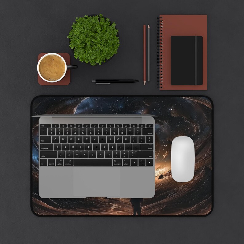 Black Hole Portal Beneath Stars Desk Mat, Gaming Mouse Pad, Large ...