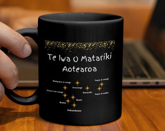 Matariki Stars Aotearoa Night Sky Coffee Mug, Te Iwa O Matariki ...