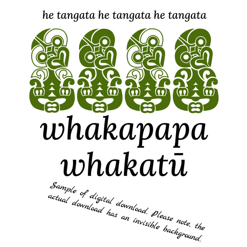 Māori-inspired Graphic Digital Design, Whakapapa Whakatū - Roots That Stand Strong - Pounamu ...