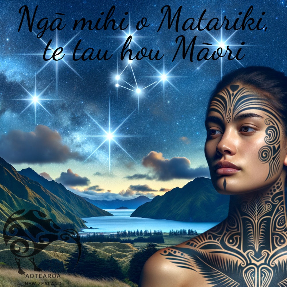 Matariki Māori New Year Digital Artwork, Papatūānuku Aotearoa, Three ...