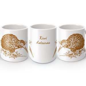 Kiwi Aotearoa - New Zealand Kiwi Mug in Black or White With Four Design ...