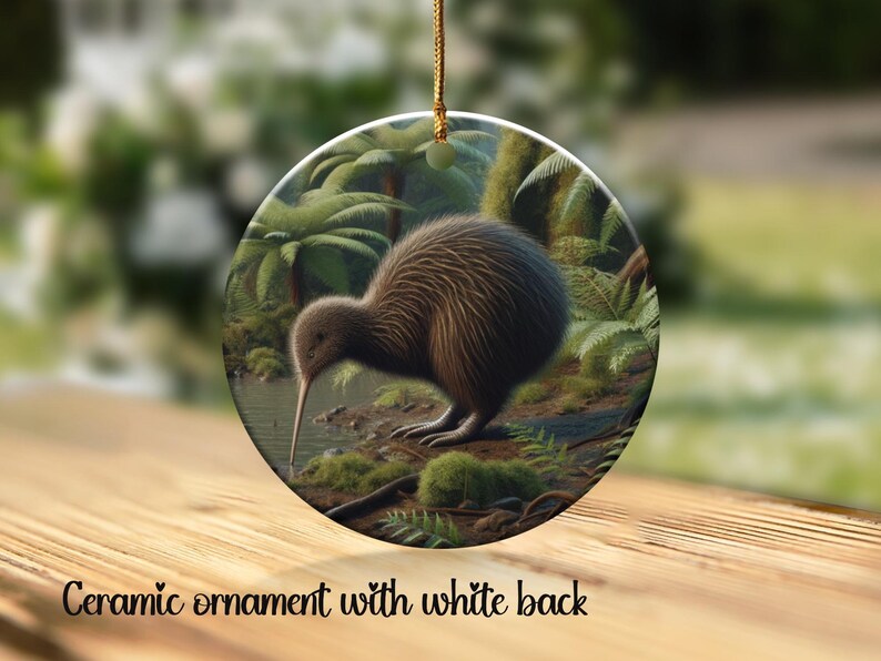 Kiwi Bird in Forest, New Zealand Bird Lover's Ceramic or Aluminum ...