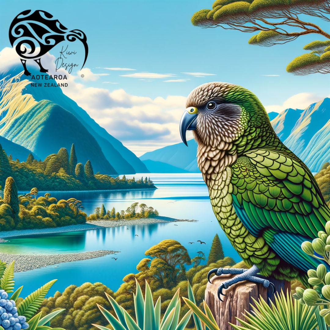 New Zealand Kea Art Print, Alpine Parrot Illustration (digital File) - Etsy