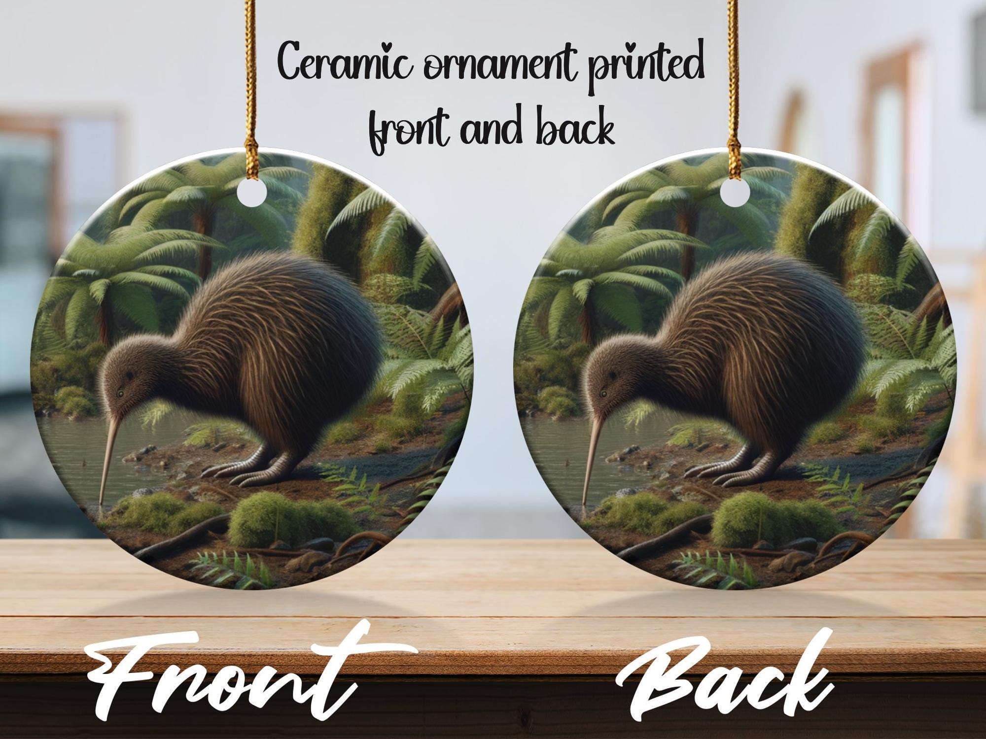 Kiwi Bird in Forest, New Zealand Bird Lover's Ceramic or Aluminum ...