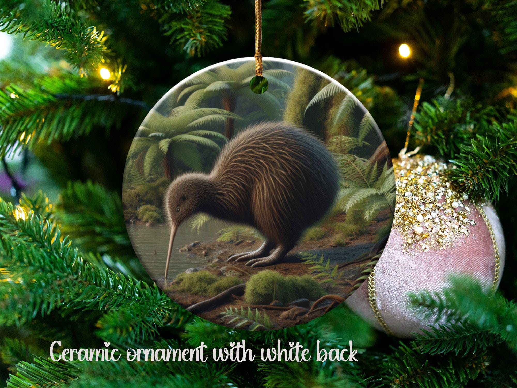 Kiwi Bird in Forest, New Zealand Bird Lover's Ceramic or Aluminum ...