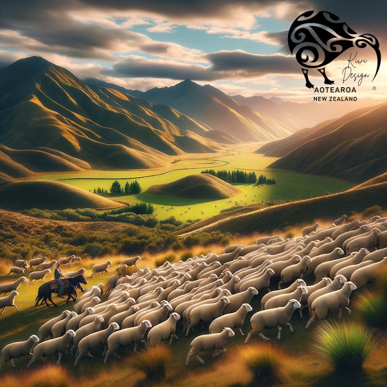 Sheep Mustering in the High Country of New Zealand. Rustic New Zealand ...