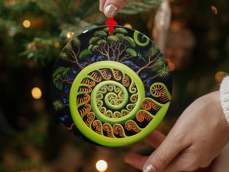 New Zealand Tree Fern Aluminum Ornament. the Vibrant Colors of the ...
