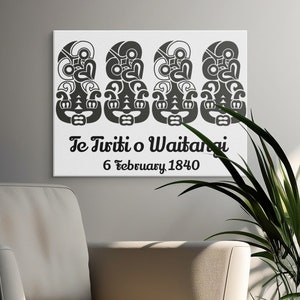 Digital Māori Te Tiriti O Waitangi Tiki Design, Waitangi Artwork for ...