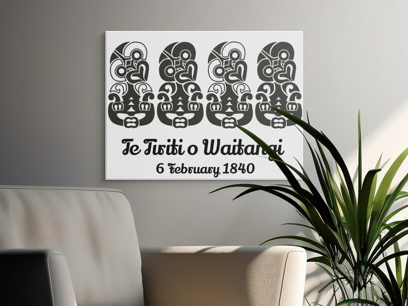 Digital Māori Te Tiriti O Waitangi Tiki Design, Waitangi Artwork for ...