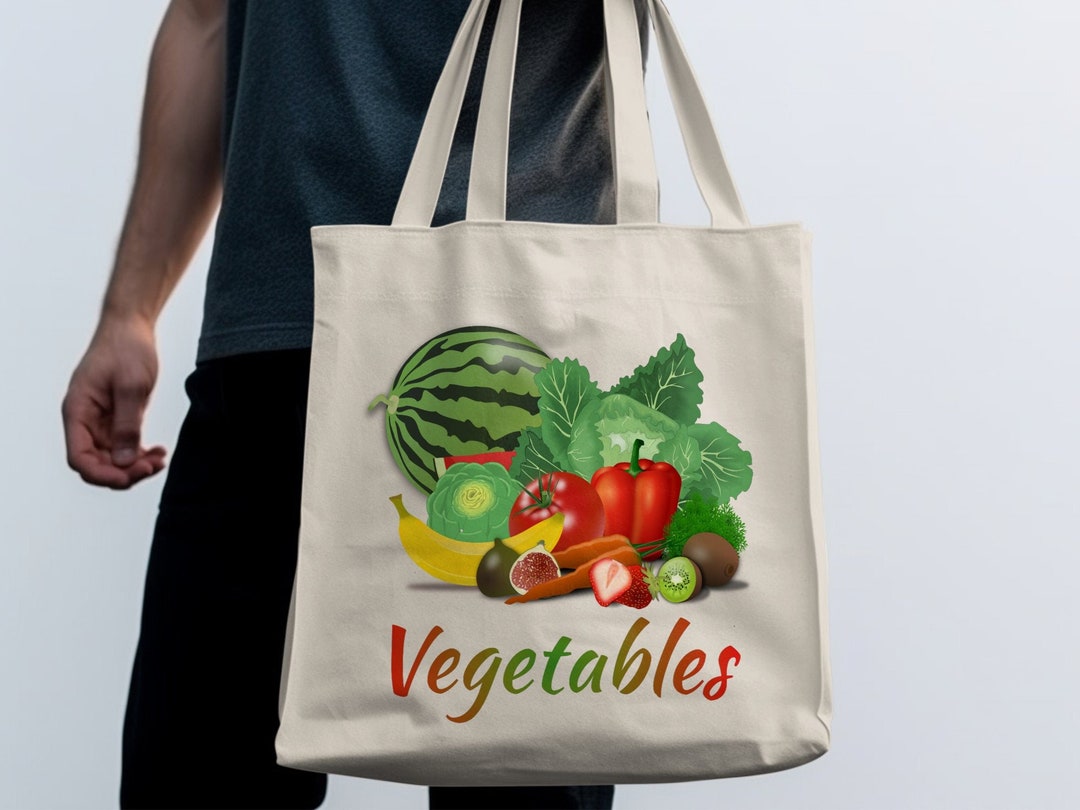 Vegetables Tote Bag. Shop in Style. Available in Natural or Black Base ...