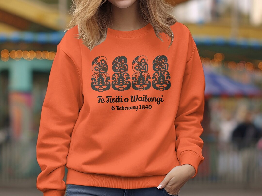 Unique Māori Design Sweatshirt, Te Tiriti O Waitangi Inspired, Cultural ...