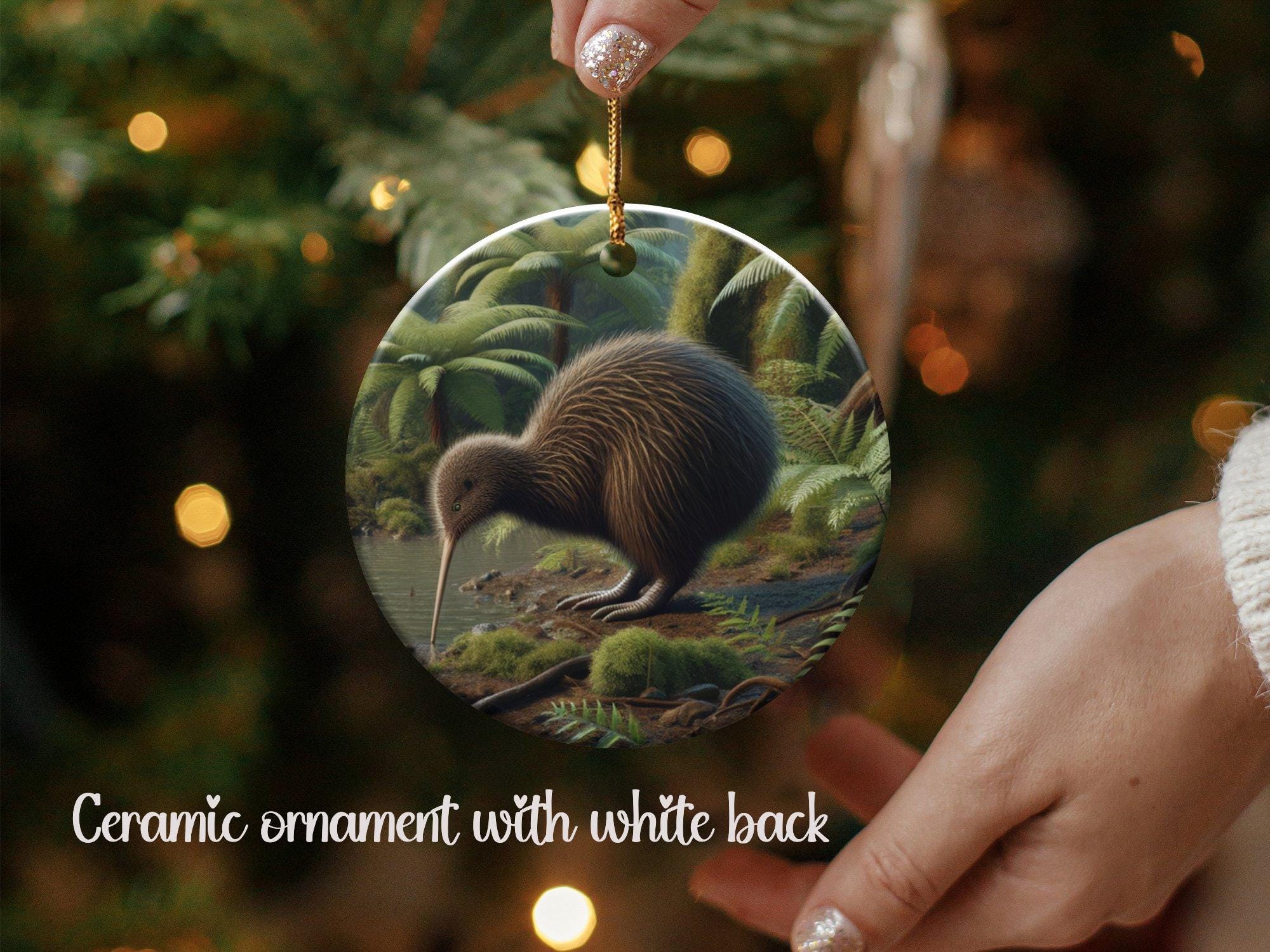 Kiwi Bird in Forest, New Zealand Bird Lover's Ceramic or Aluminum ...