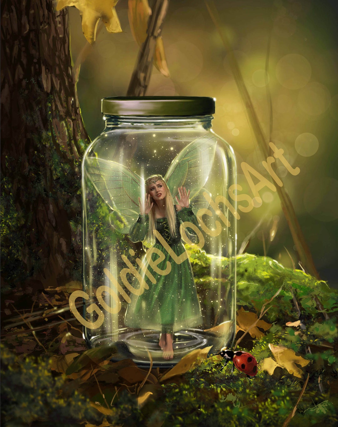 Fairy and a Lady Bug | Fairies | Forest | Lady Bug | Leaves | Green ...