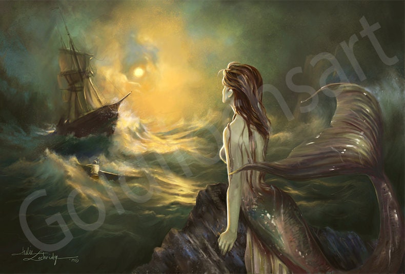 Siren Call Mermaid Non AI Hand Painted Mermaid on - Etsy