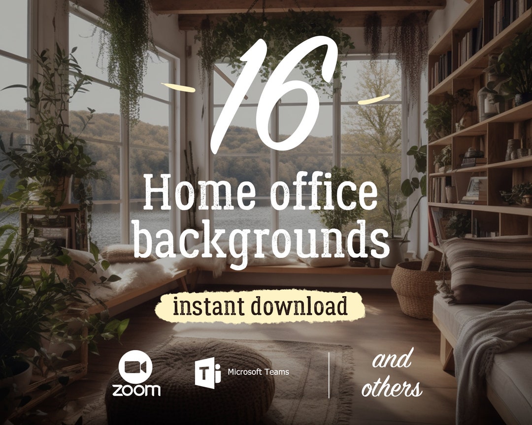 Zoom Background, Boho Style, Wooden Interior, Online Meeting, Instant ...