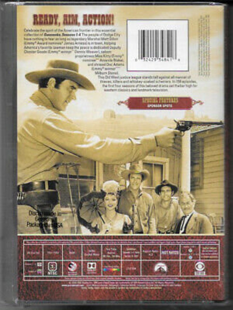 GUNSMOKE: Complete Seasons 1 4 Classic Western Series James Arness DVD ...