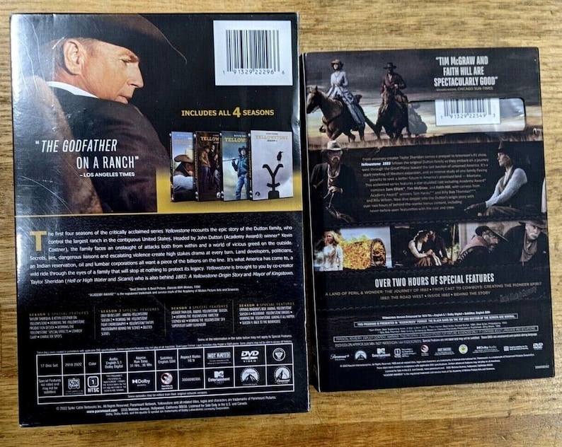 YELLOWSTONE COMPLETE SEASONS 1 2 3 4 + 1883: Origin Story - Two New Dvd ...