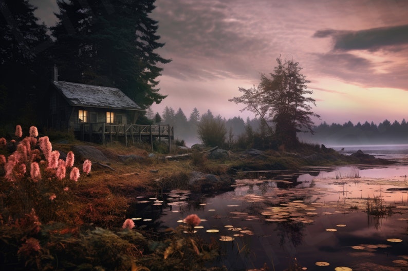 Digital Backdrop Cottagecore Landscape Exterior Bohemian Background JPG ...