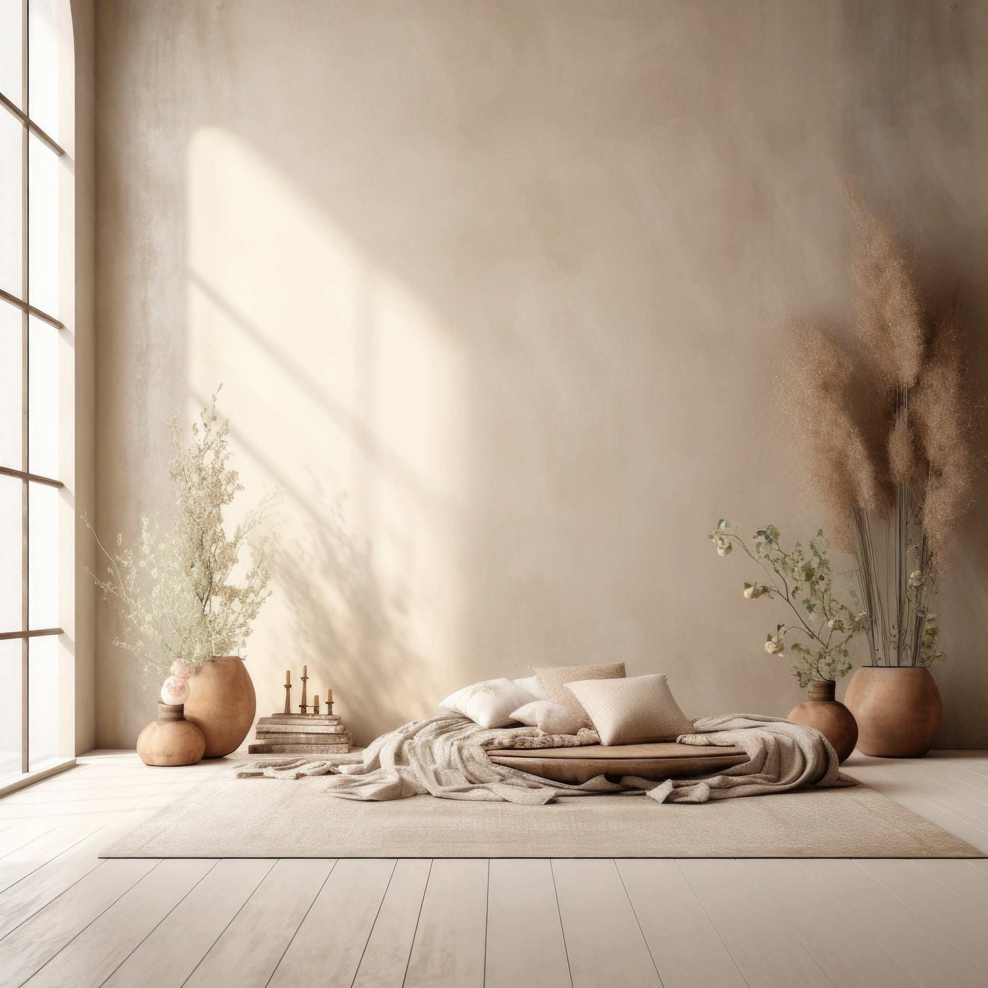 12x Soft Neutral Boho Rooms off White Interiors Bohemian Background JPG ...