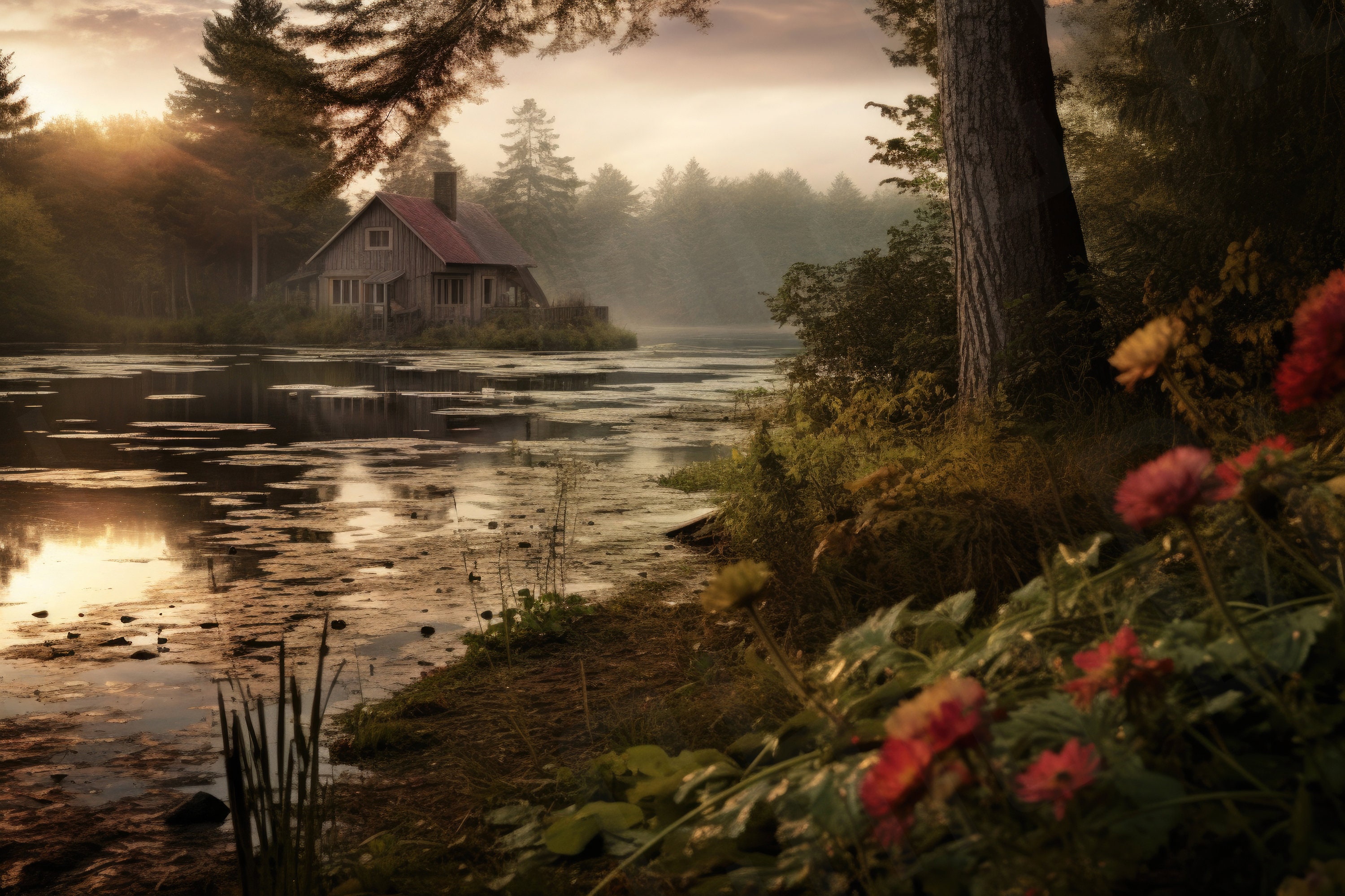 Digital Backdrop Cottagecore Landscape Exterior Bohemian Background JPG ...