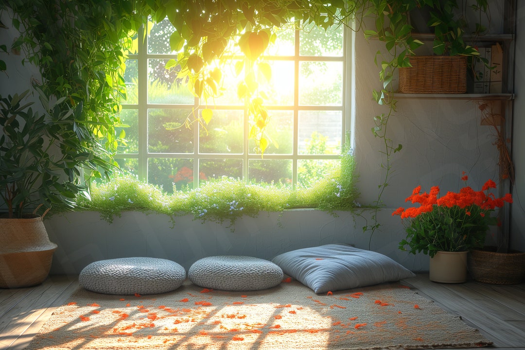 Boho Cottagecore Room Interior Backdrop, Bohemian Style Background JPG ...