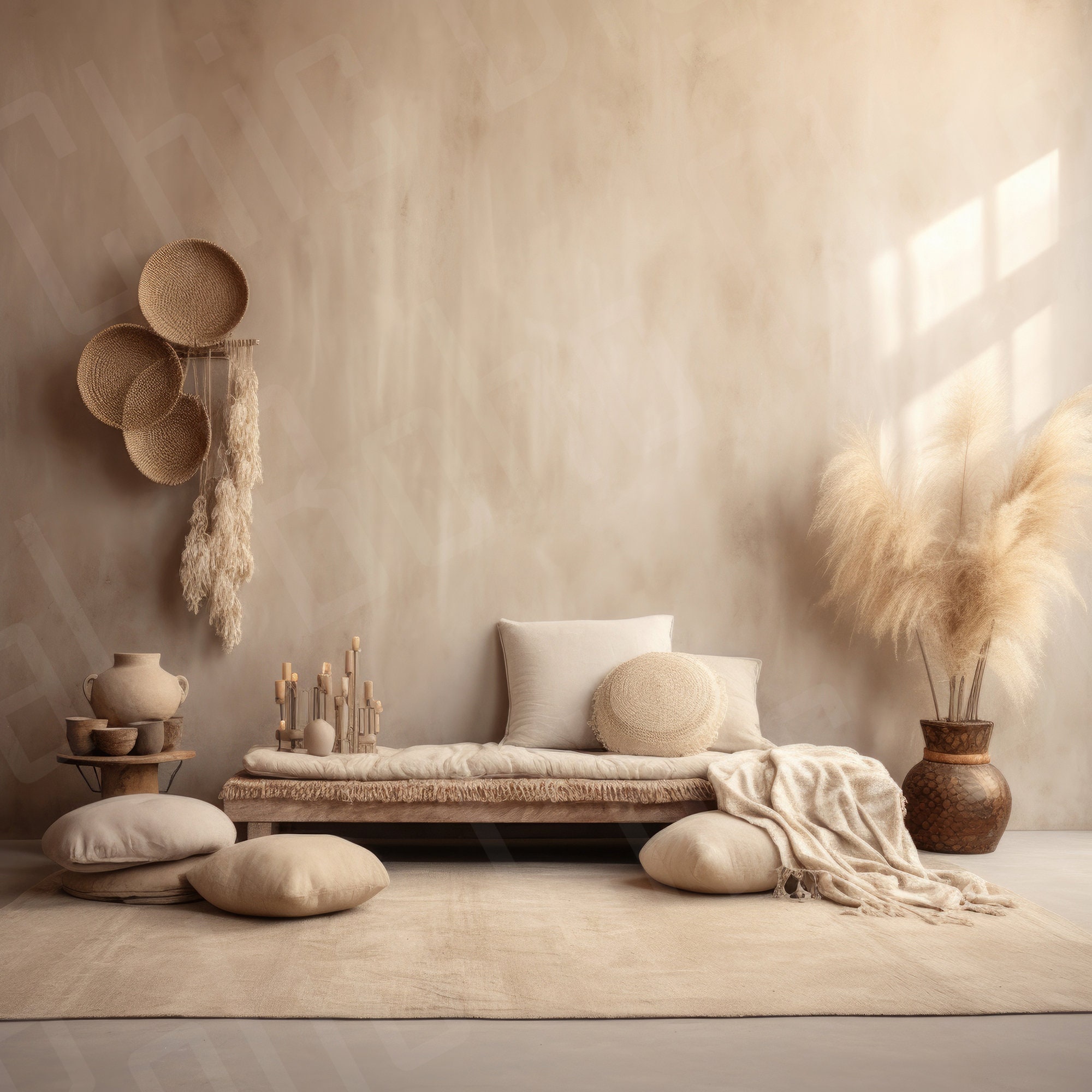 12x Soft Neutral Boho Rooms off White Interiors Bohemian Background JPG ...